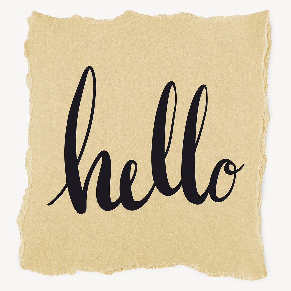 Hello word, ripped paper typography | Free Photo - rawpixel