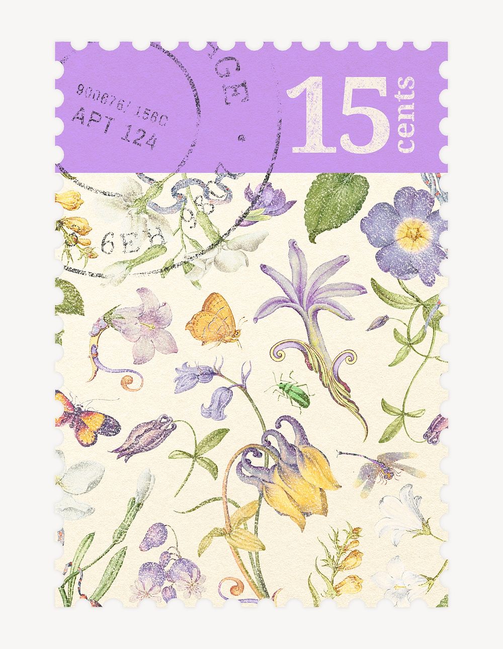 Spring flower postage stamp illustration | Free Photo - rawpixel