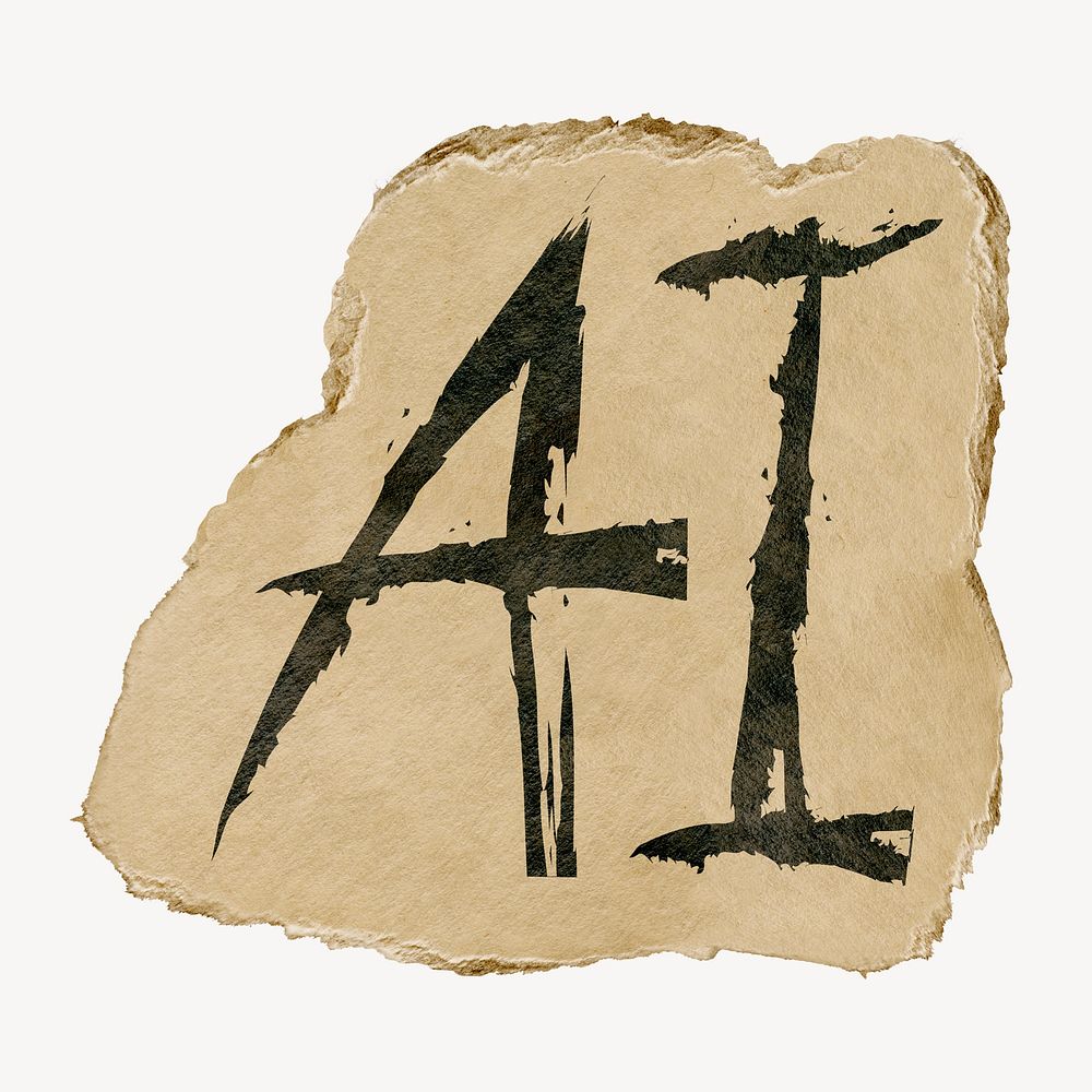 AI word, ripped paper typography | Free Photo - rawpixel