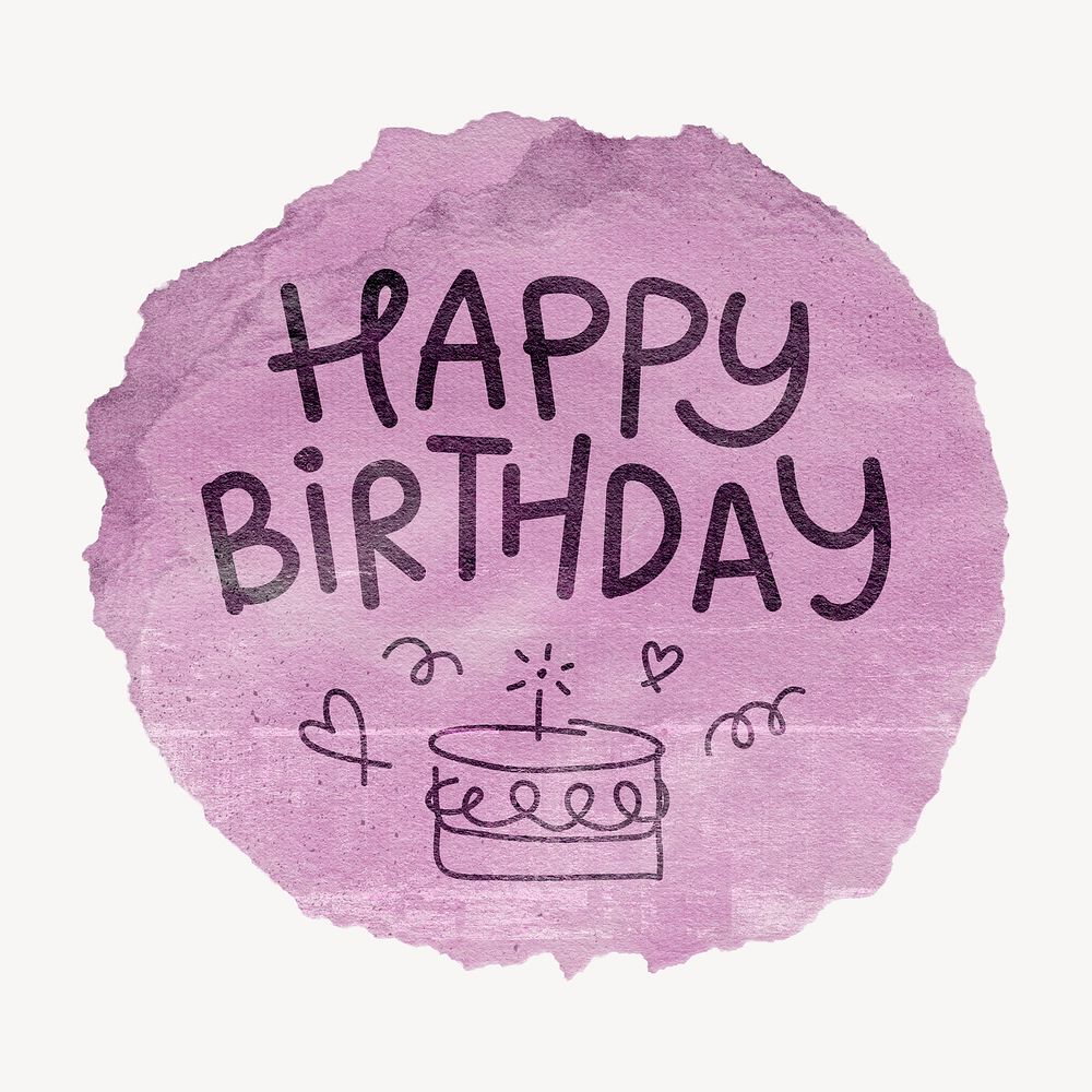 Happy Birthday word sticker, ripped | Premium PSD - rawpixel