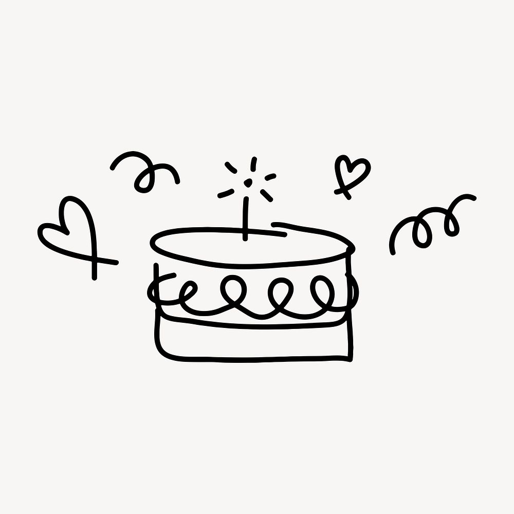 Birthday cake sticker, cute doodle | Premium PSD - rawpixel