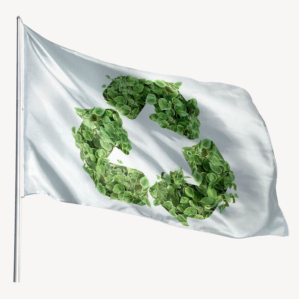 Waving recycle tree flag graphic | Free Photo - rawpixel