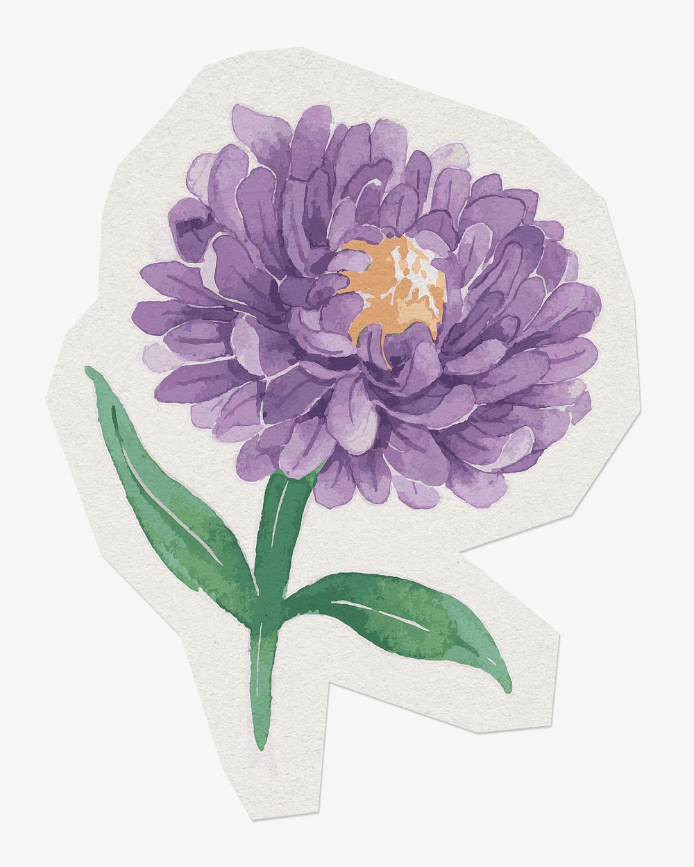 Purple flower sticker, watercolor illustration | Premium Photo - rawpixel