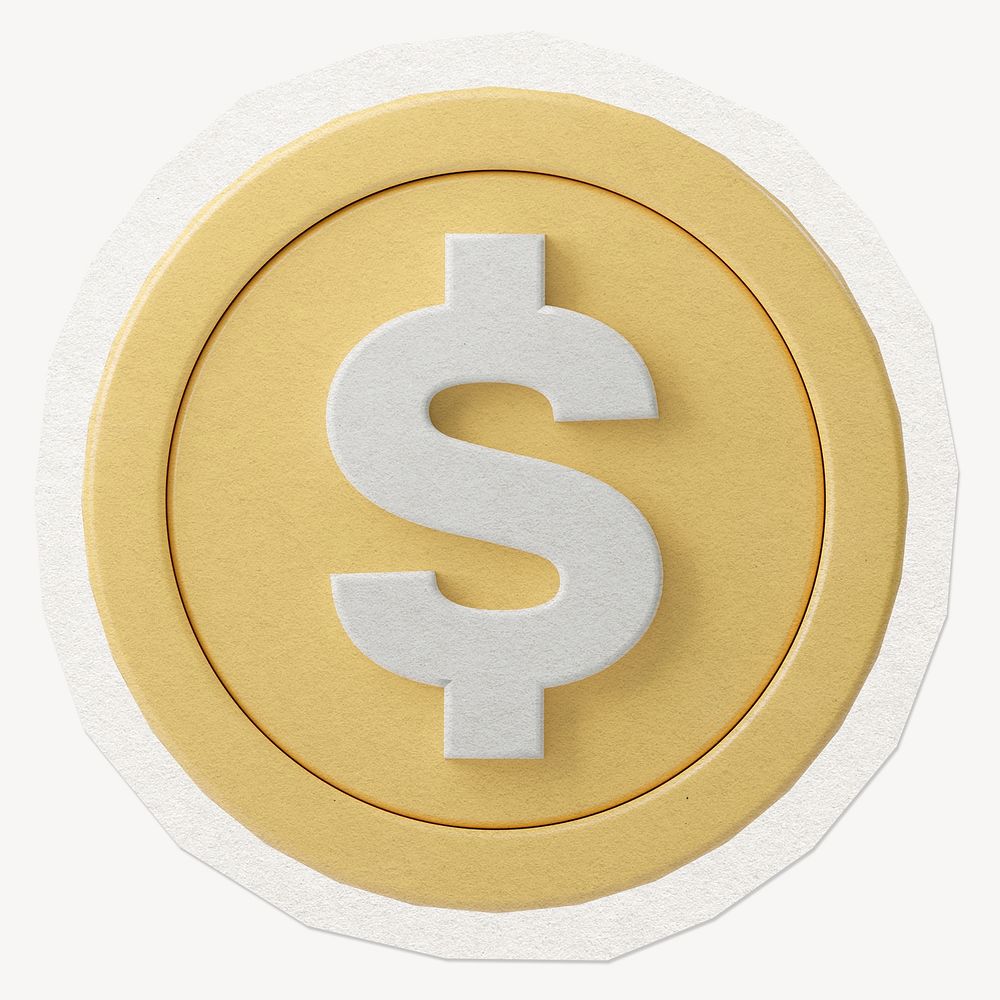 Dollar coin clipart sticker, paper | Premium Photo - rawpixel