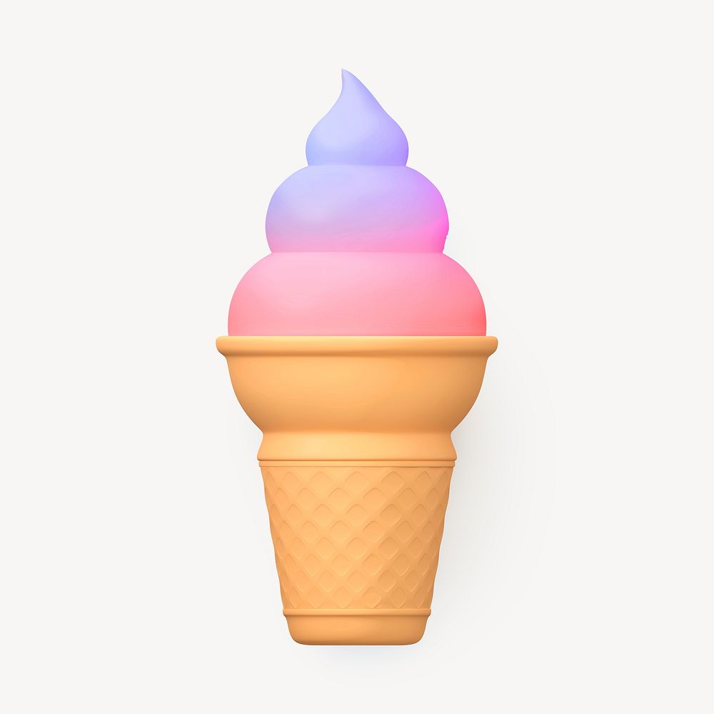 Gradient ice cream collage element, | Premium PSD - rawpixel