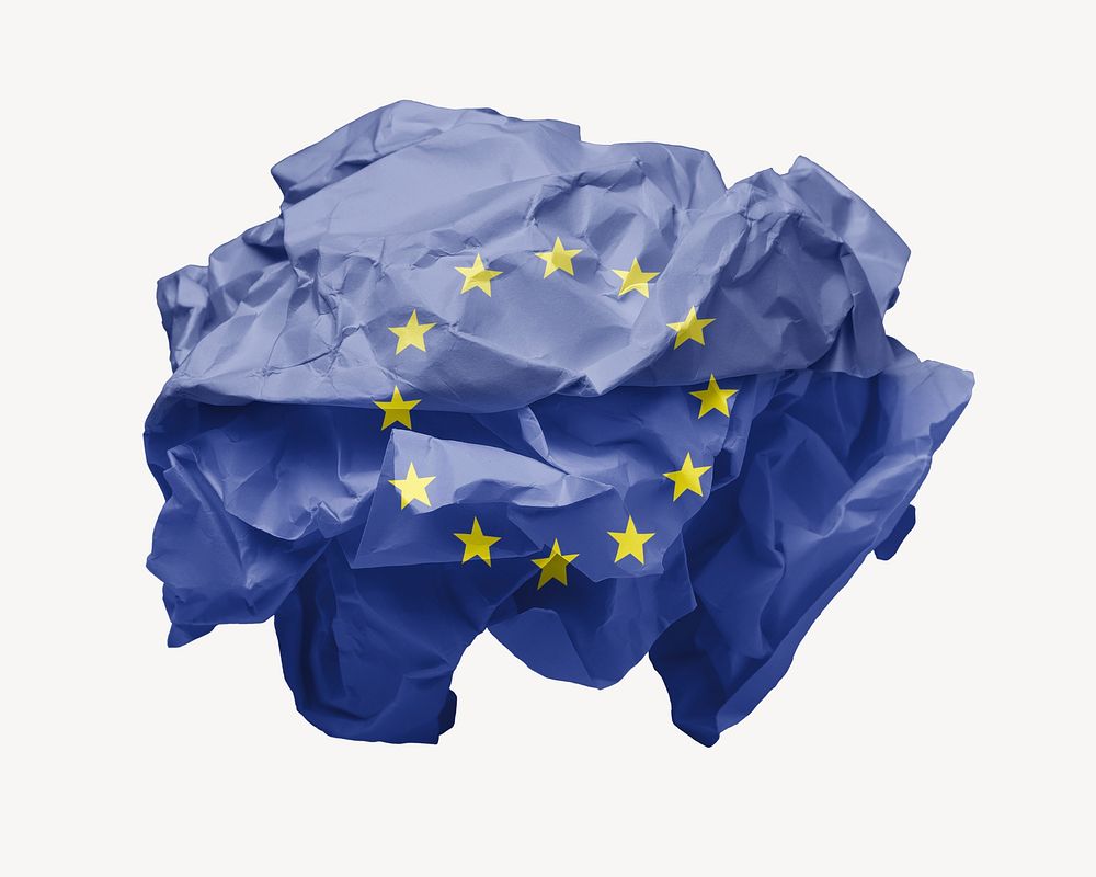 European union flag crumpled paper, | Free Photo - rawpixel
