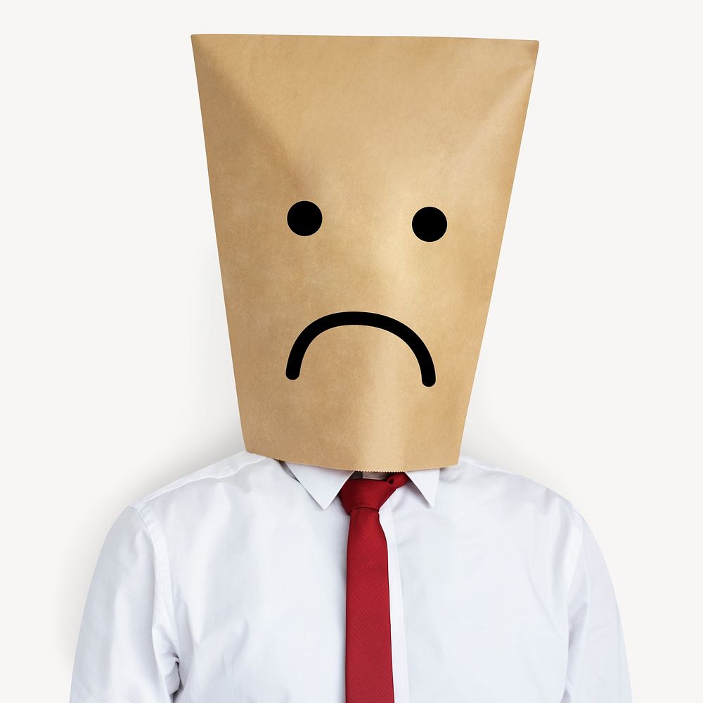 Sad bag covering businessman's head, | Free Photo - rawpixel
