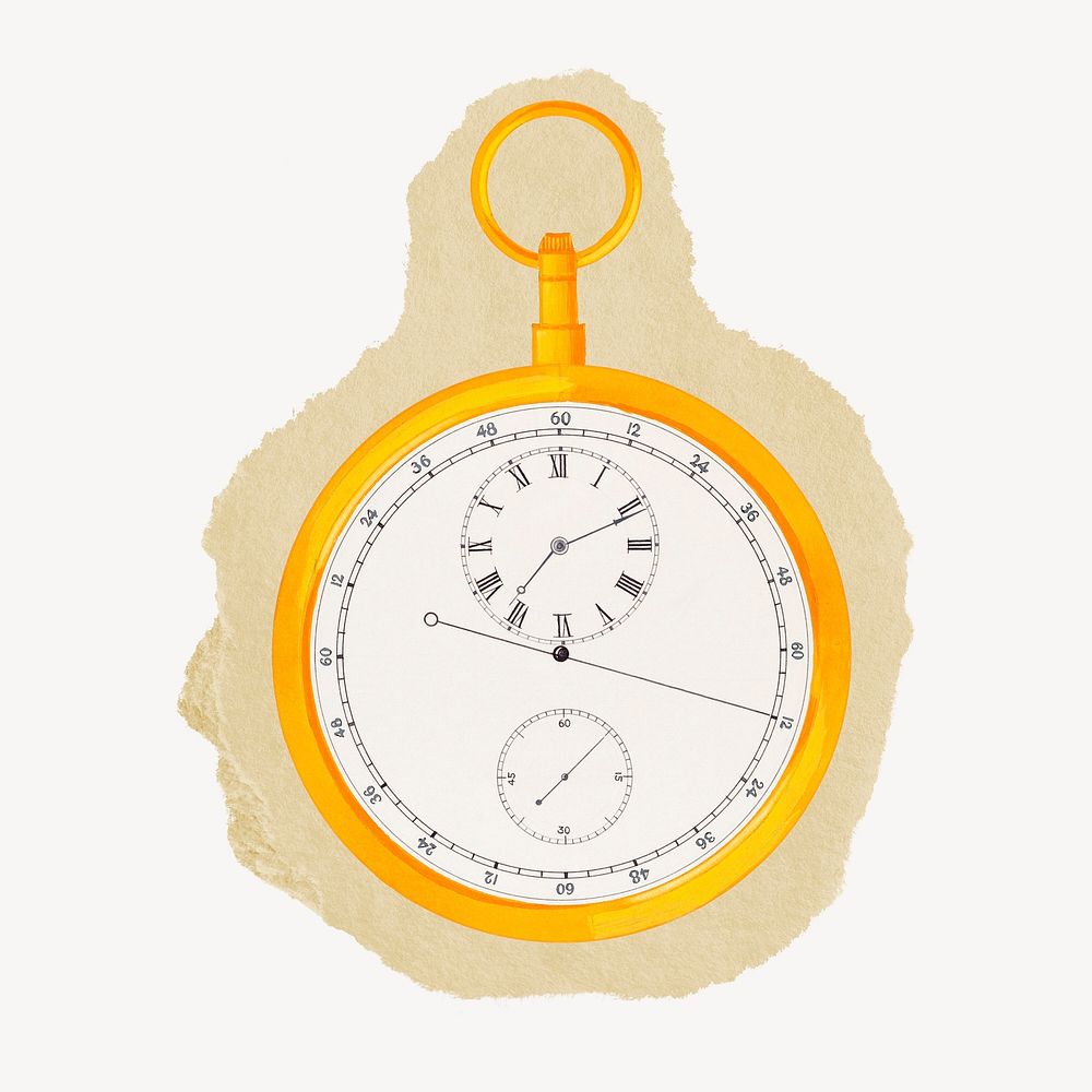 Split second chronograph watch illustration, | Free Photo - rawpixel