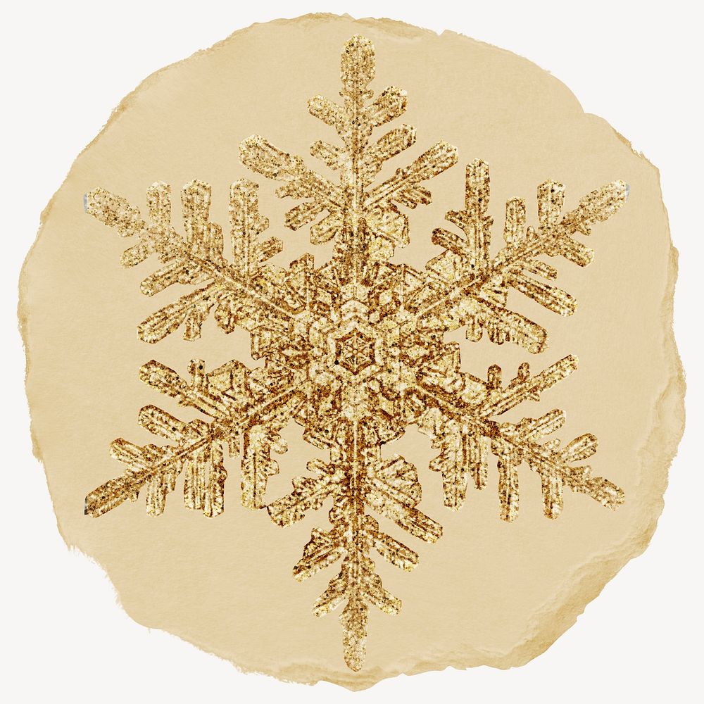 Gold snowflake, ripped paper collage | Premium Photo - rawpixel