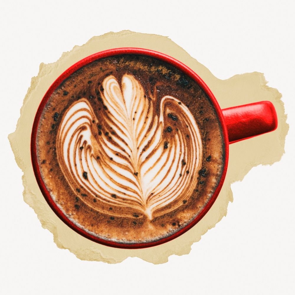 Latte art, ripped paper collage | Free Photo - rawpixel