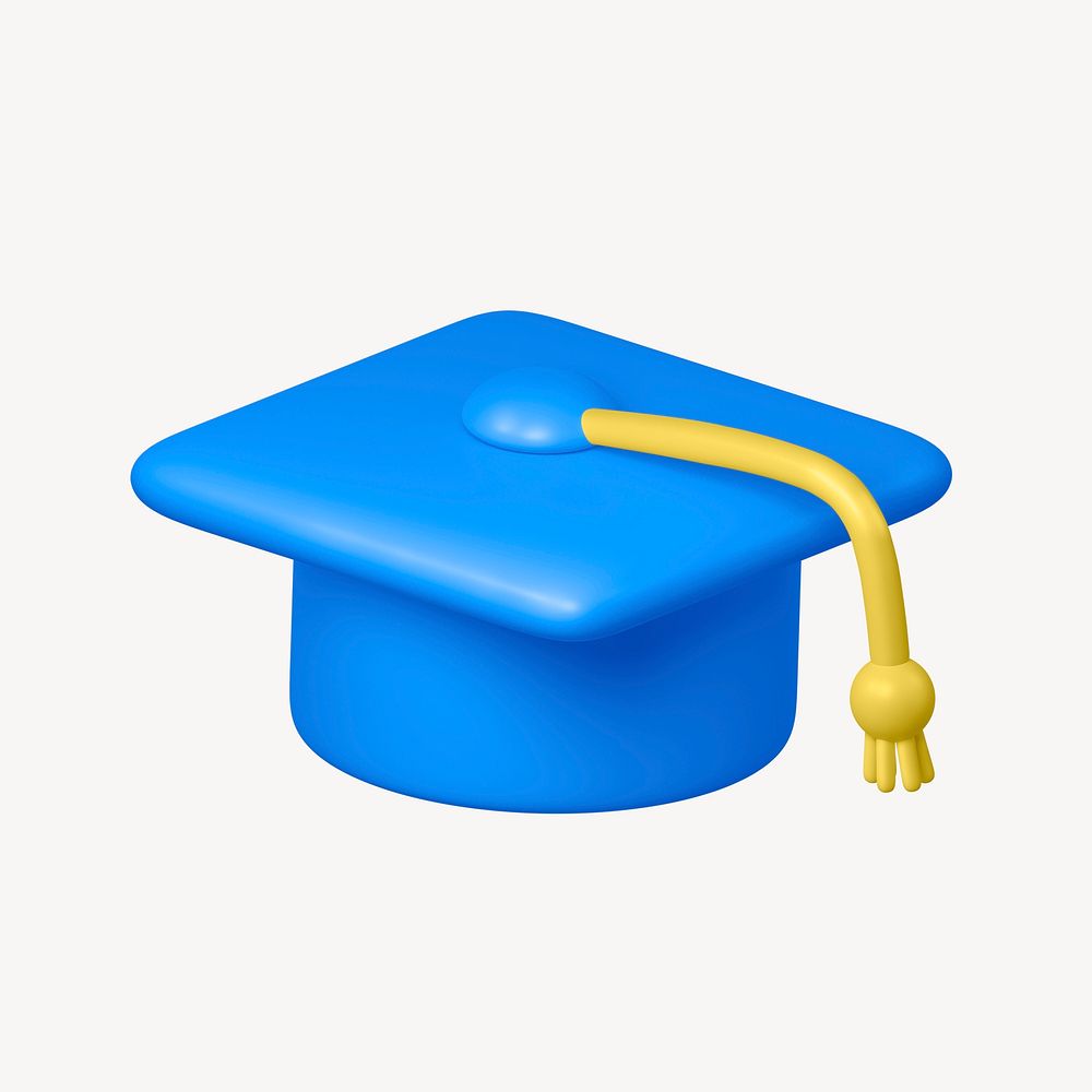 Blue graduation cap, education icon, | Free Photo Illustration - rawpixel