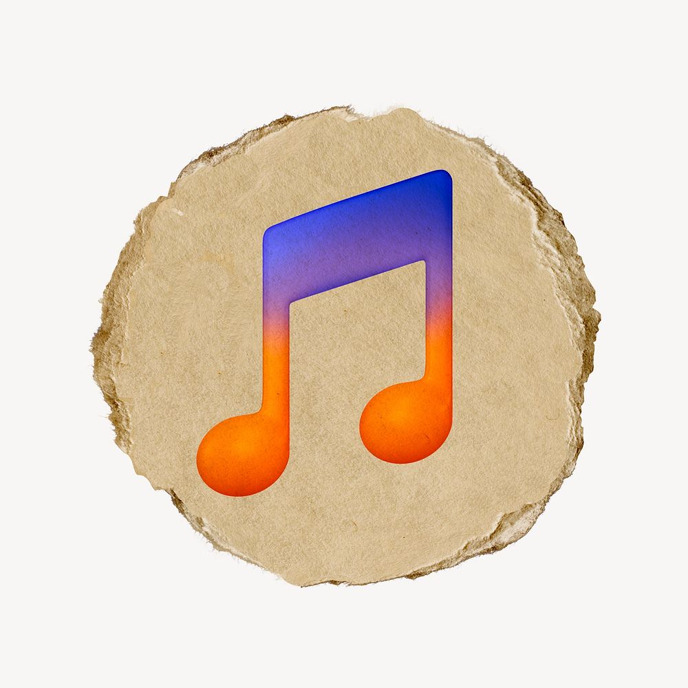 Music note icon sticker, ripped | Premium PSD - rawpixel