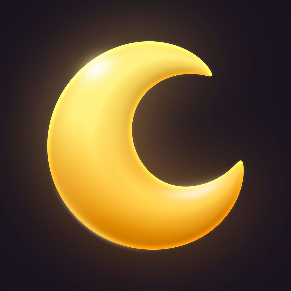 Crescent moon icon, 3D rendering | Free Photo Illustration - rawpixel