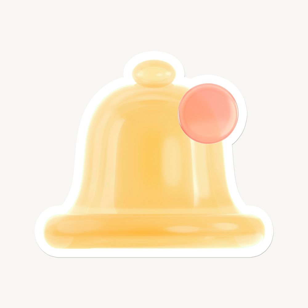 Bell, notification icon sticker white | Free Photo - rawpixel