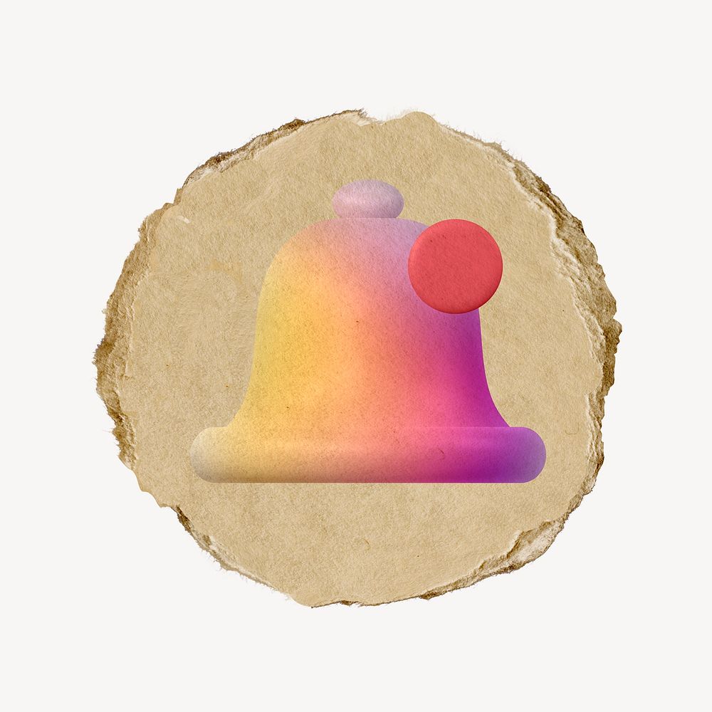 Bell, notification icon sticker, ripped | Premium PSD - rawpixel