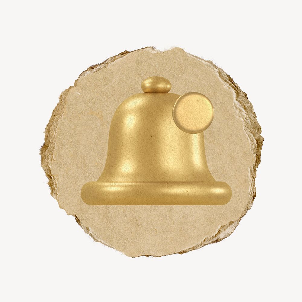 Gold bell, notification icon, ripped | Free Photo - rawpixel
