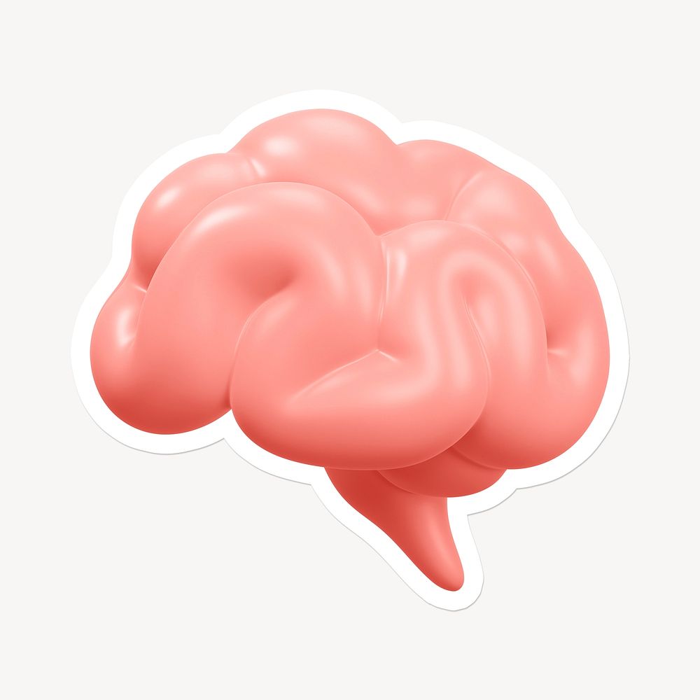 Human brain icon sticker white | Free Photo - rawpixel
