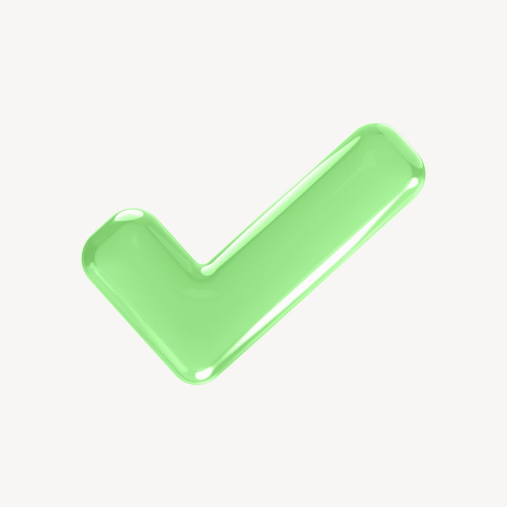 Tick mark icon, 3D rendering | Free Photo Illustration - rawpixel
