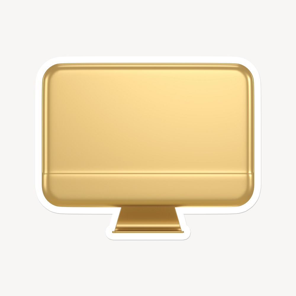 Gold computer screen icon sticker | Free Icons - rawpixel