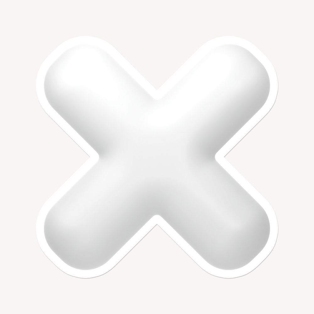 X mark icon sticker white | Free Photo - rawpixel