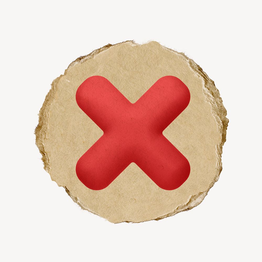 X mark icon sticker, ripped | Premium PSD - rawpixel