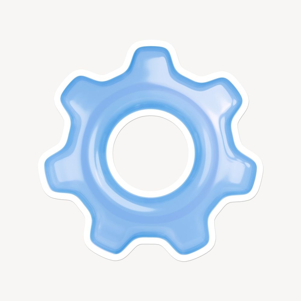 Cog, setting icon sticker white | Free Photo - rawpixel