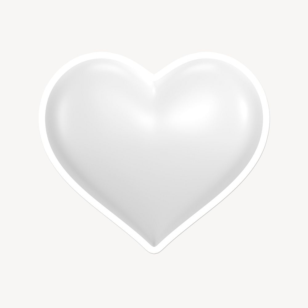 Heart, love icon sticker white | Free Photo - rawpixel