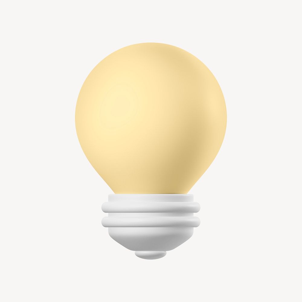 Light bulb icon, 3D rendering | Free Icons Illustration - rawpixel