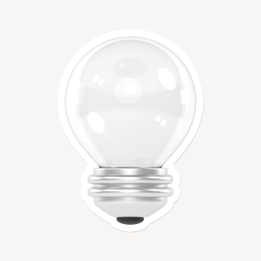 Light bulb icon sticker white | Free Photo - rawpixel