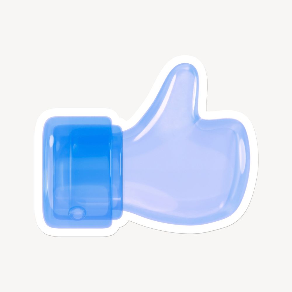 Thumbs icon sticker white border | Free Photo - rawpixel