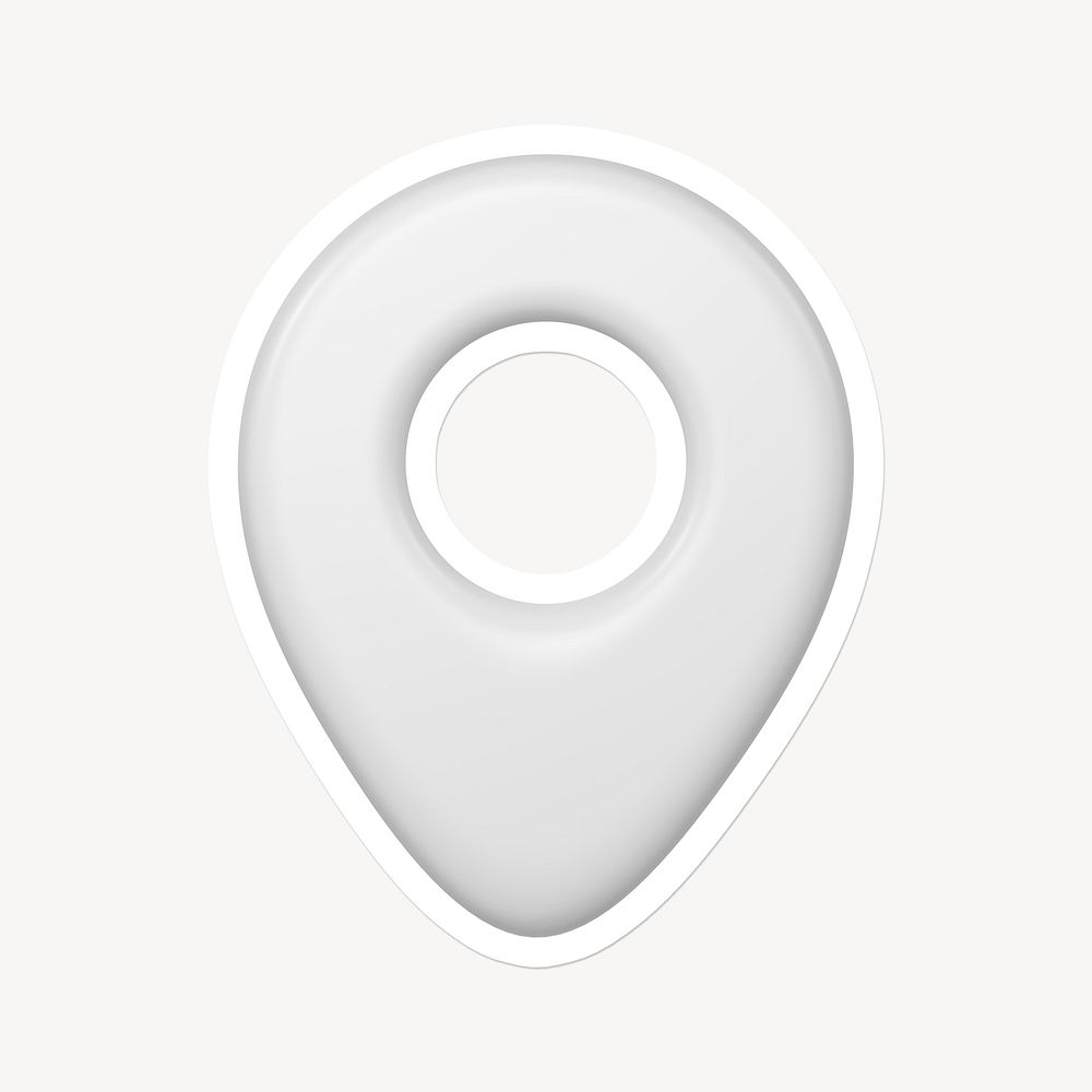 Location pin icon sticker white | Free Photo - rawpixel