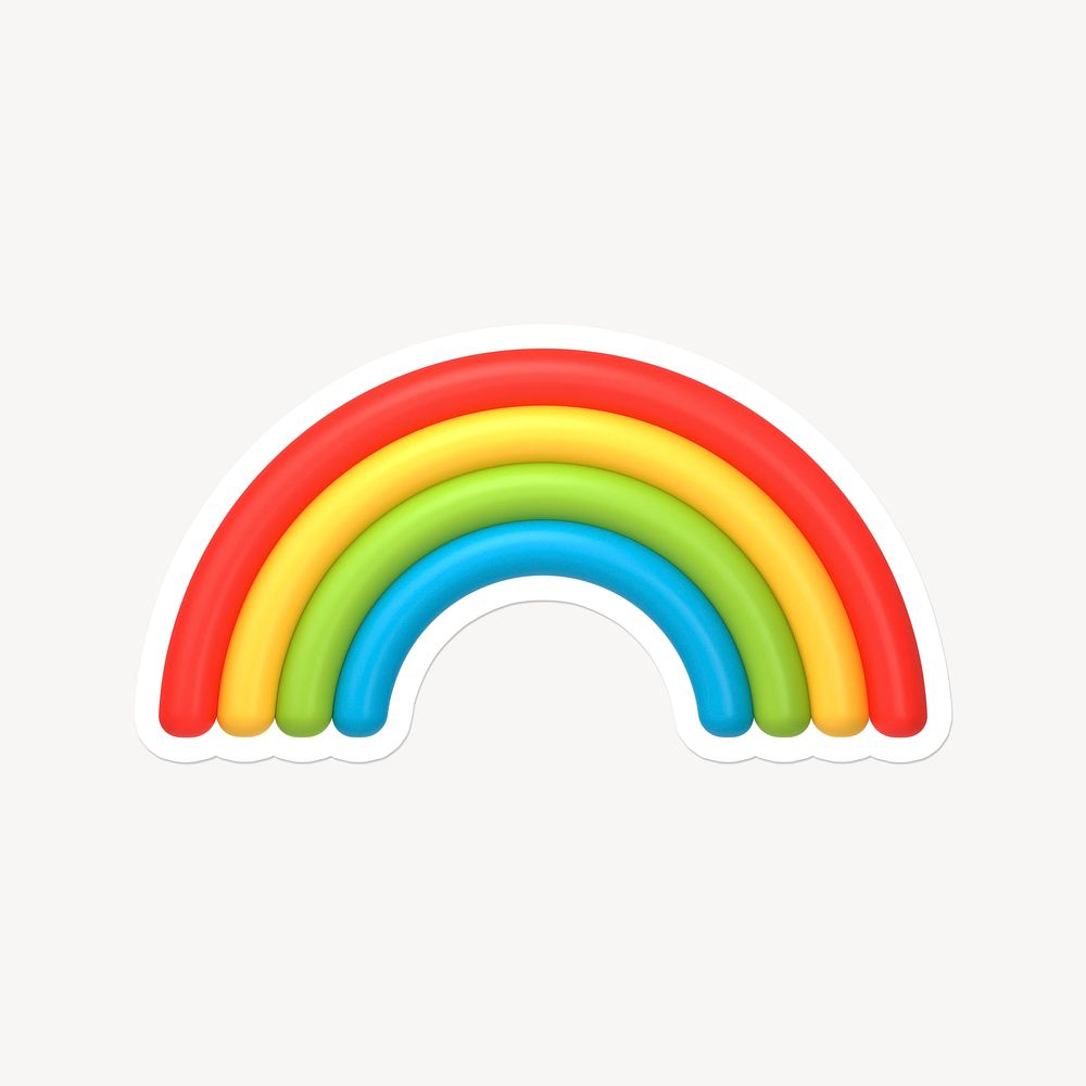 Rainbow icon sticker white border | Free Photo - rawpixel