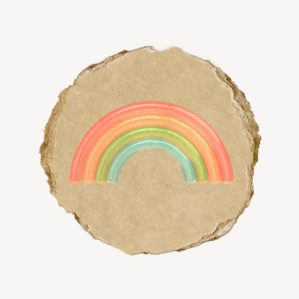 Rainbow icon sticker, ripped paper | Premium PSD - rawpixel