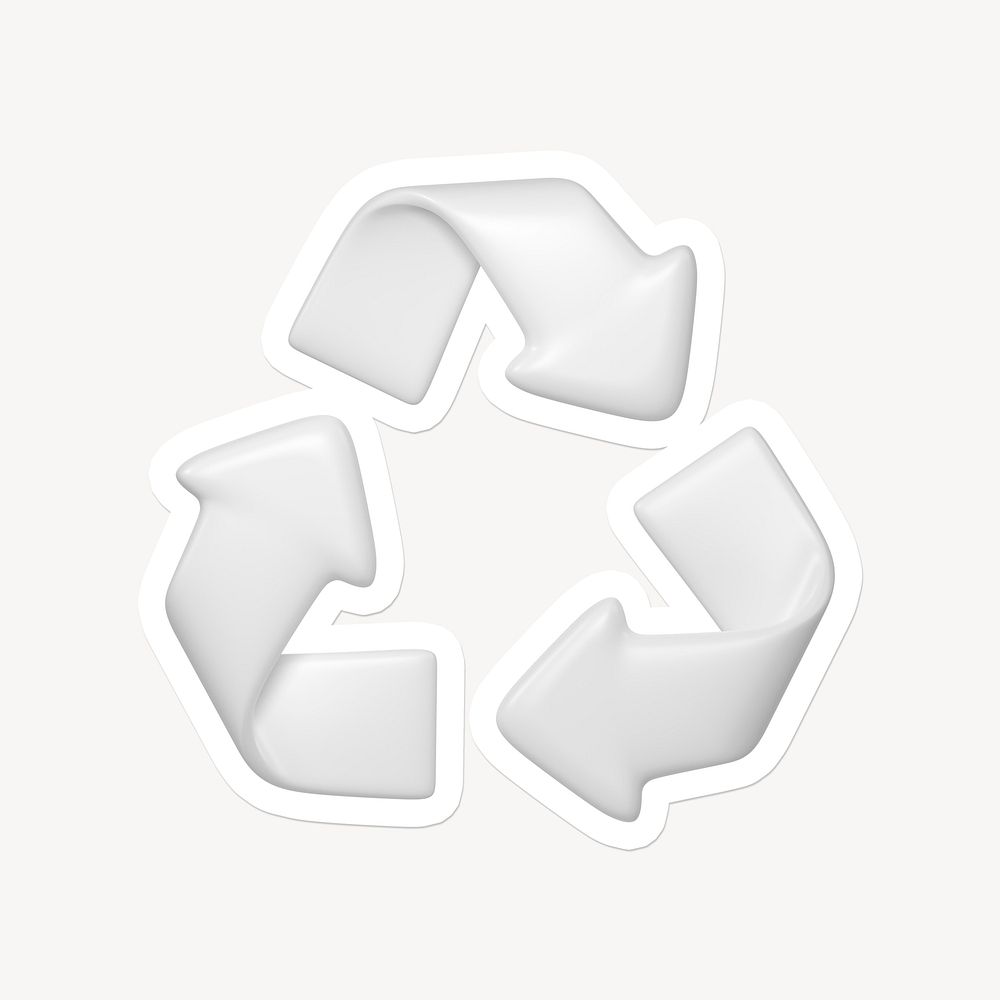 White recycle, environment icon sticker | Free Icons - rawpixel