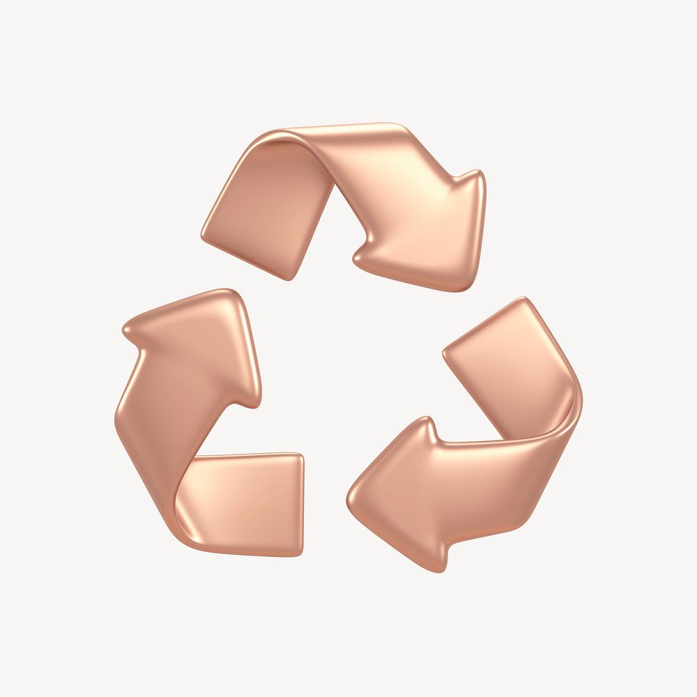 Rose gold recycle icon, environment | Premium PSD - rawpixel