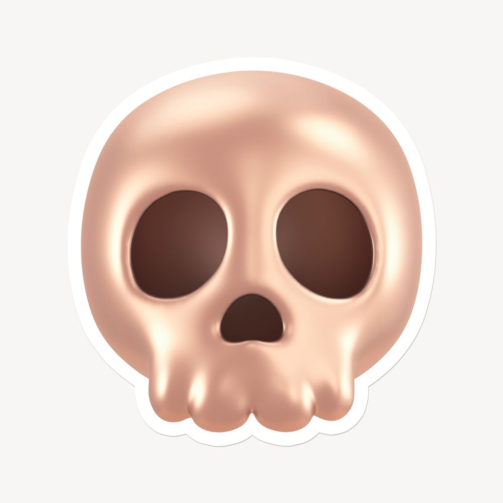 Human skull icon sticker white | Free Photo - rawpixel
