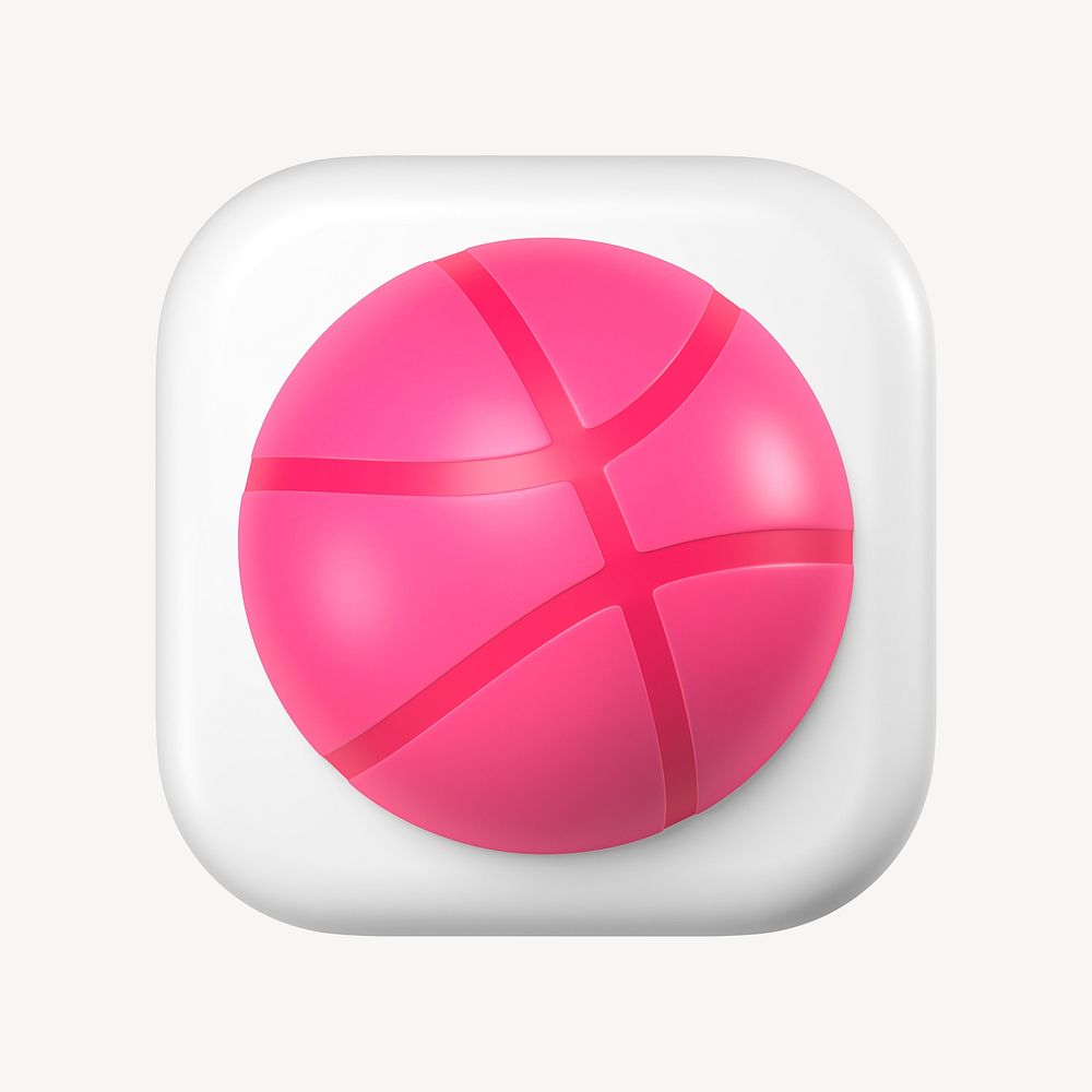 Dribbble icon social media 3D | Free Photo Illustration - rawpixel