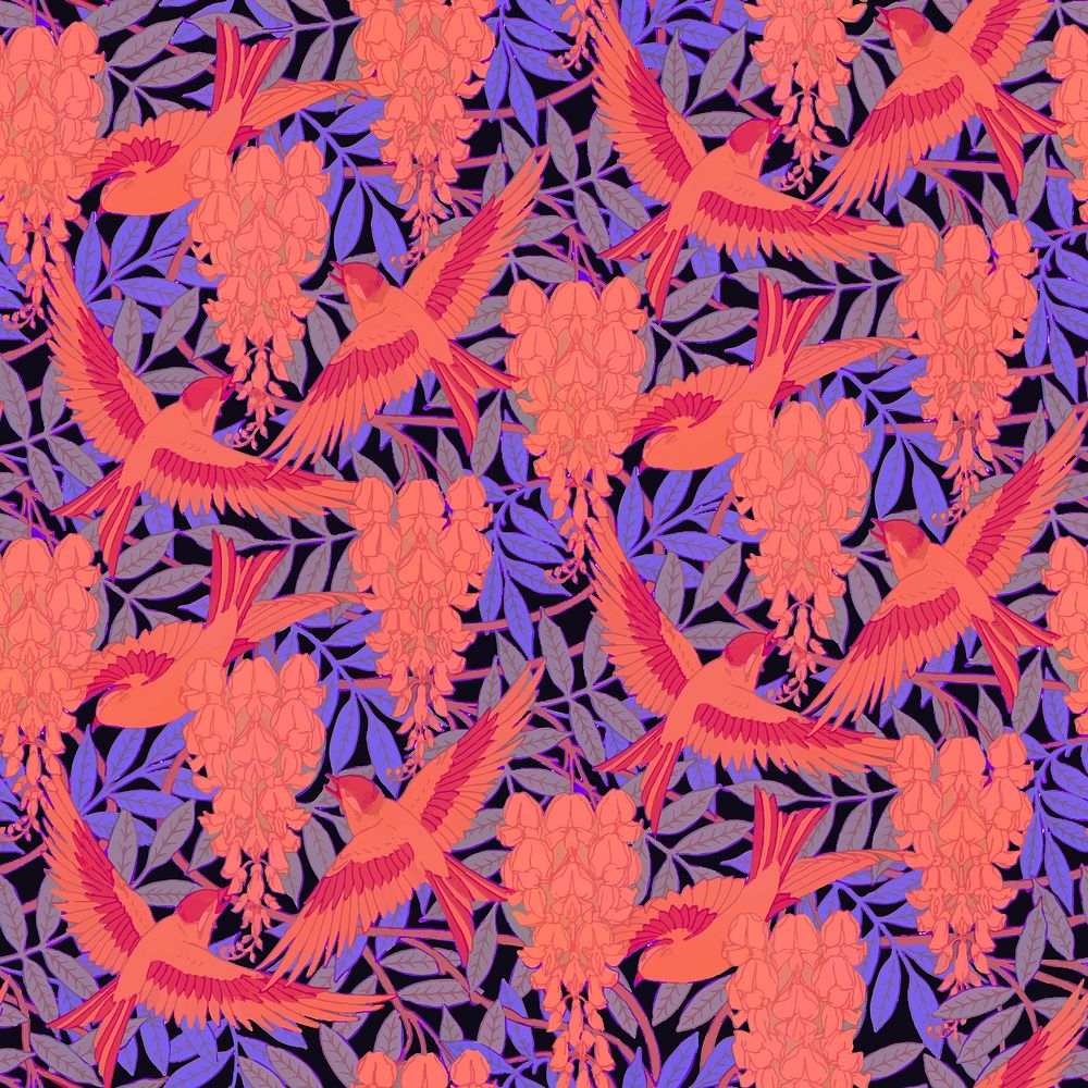 Exotic bird pattern background, Maurice | Premium Vector Illustration - rawpixel