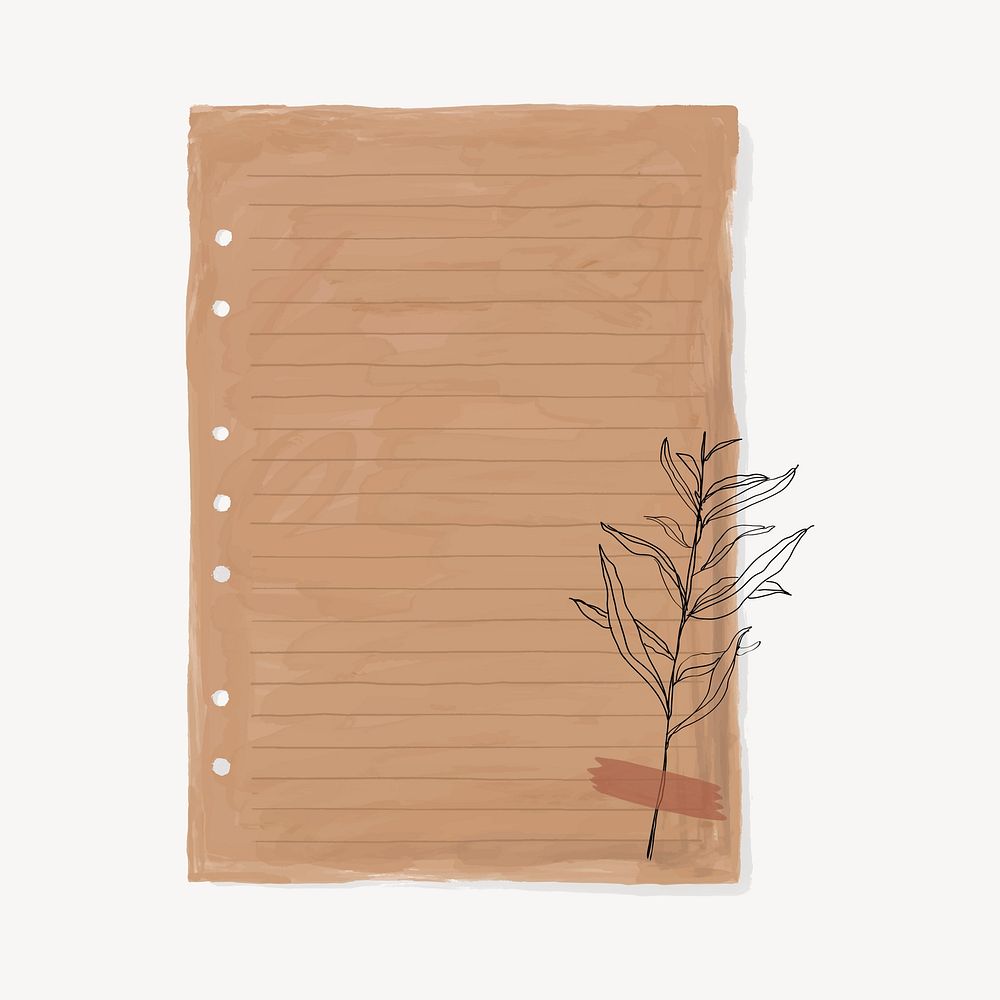 Leafy note paper, aesthetic stationery | Premium Vector Illustration ...