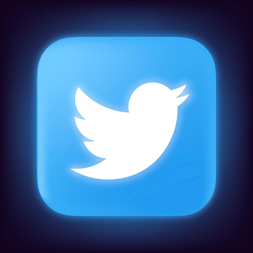 Twitter icon social media neon | Free Photo - rawpixel