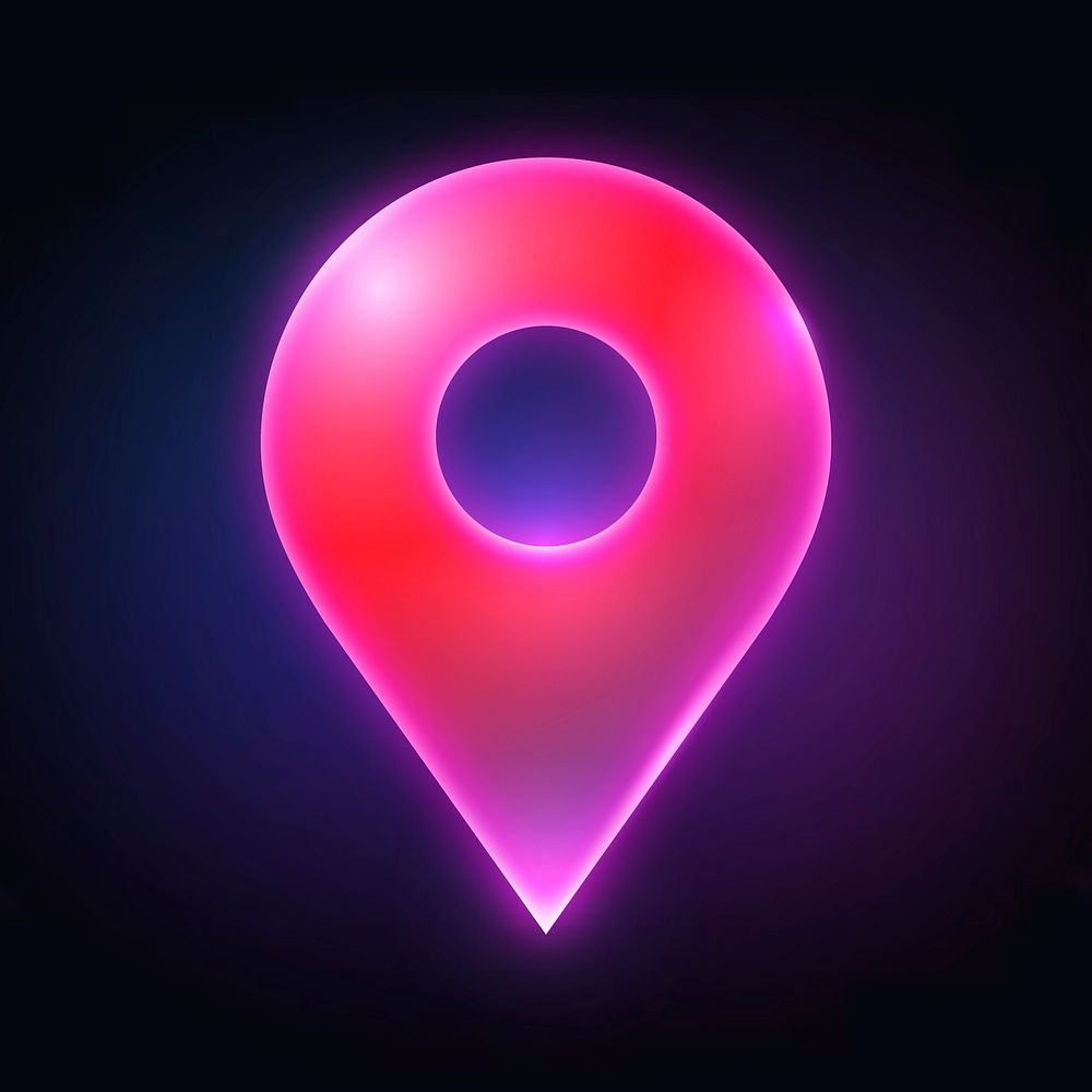 Location pin icon, neon glow | Free Photo - rawpixel