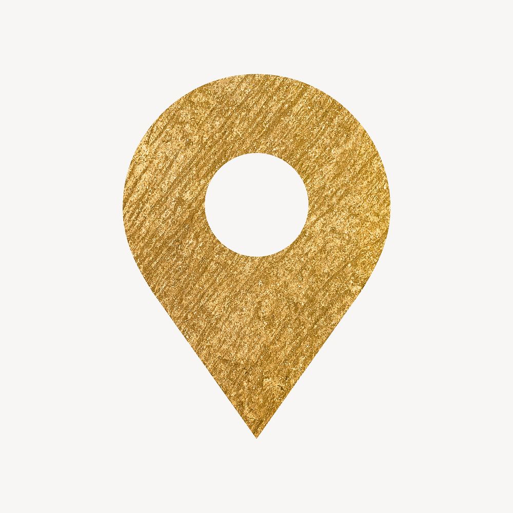 Location pin icon, gold illustration | Free Photo - rawpixel