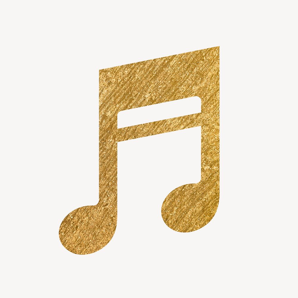Music note app icon, gold | Free Photo - rawpixel