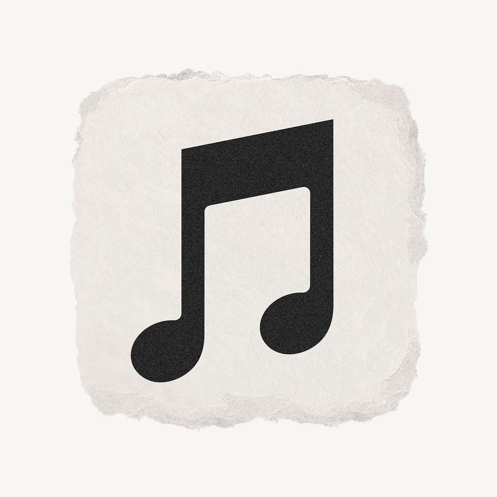 Music note app icon, ripped | Free Photo - rawpixel