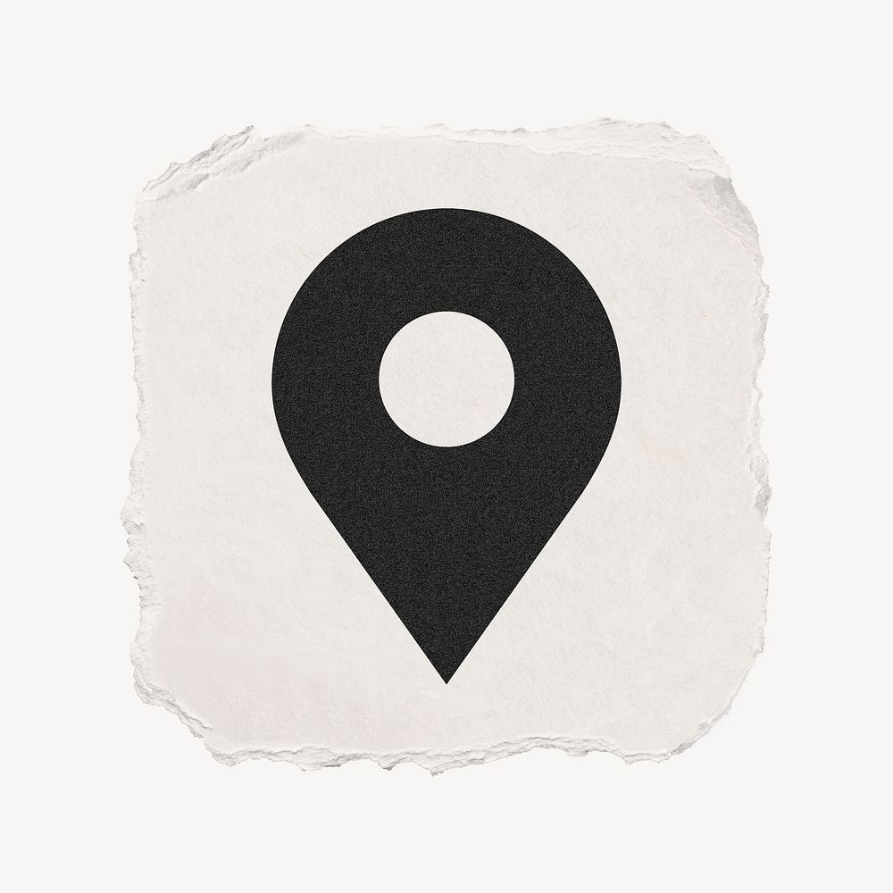 Location pin icon, ripped paper | Free Photo - rawpixel