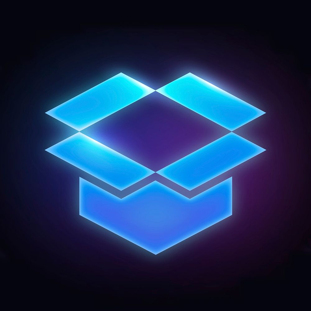 Dropbox icon, neon design. BANGKOK, | Free Photo - rawpixel