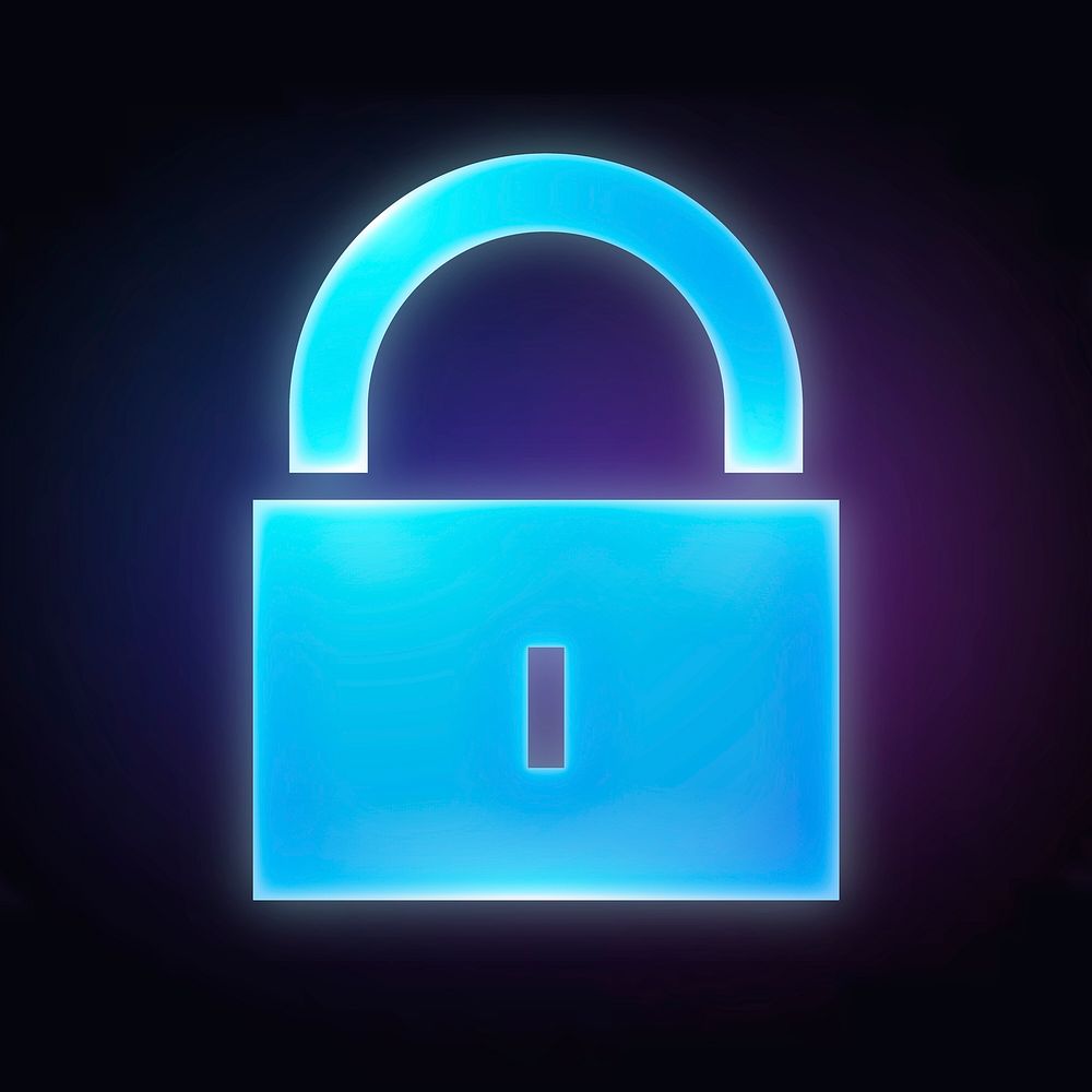 Lock, privacy icon, neon glow | Premium PSD - rawpixel