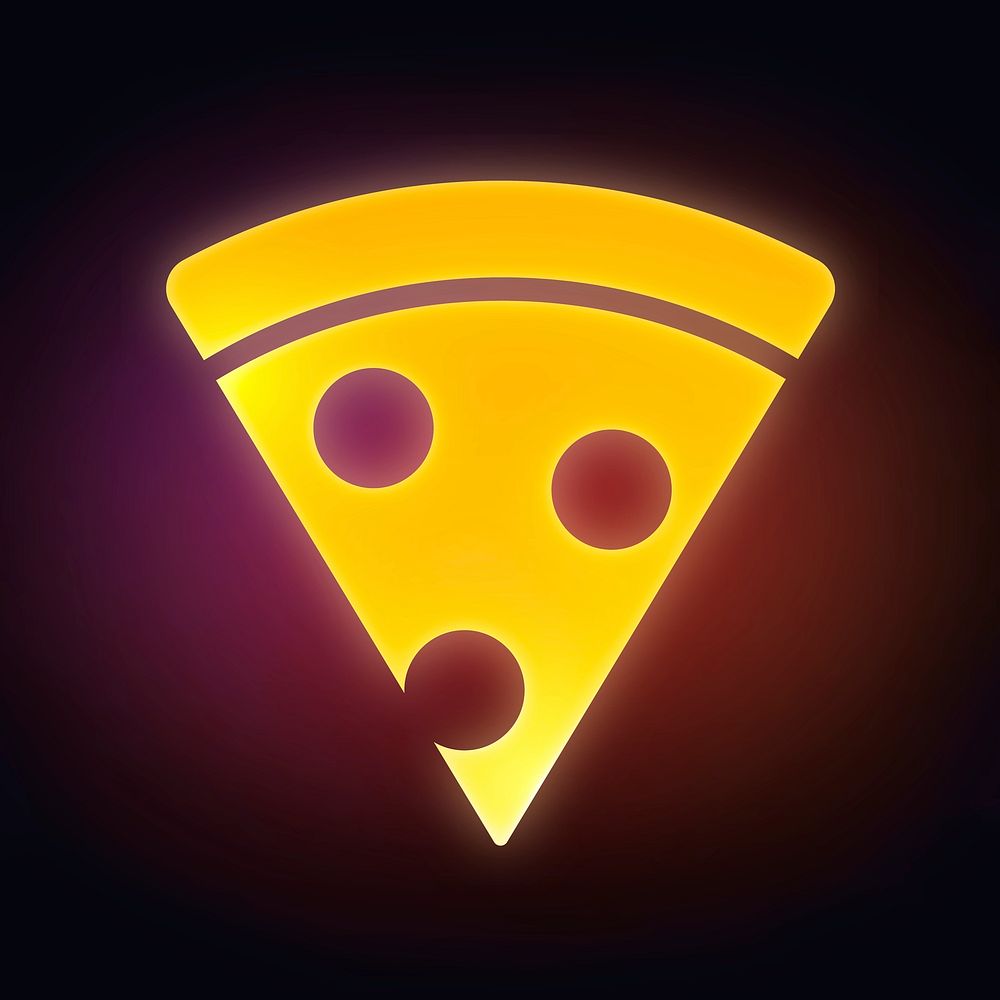 Pizza icon, neon glow design | Premium PSD - rawpixel
