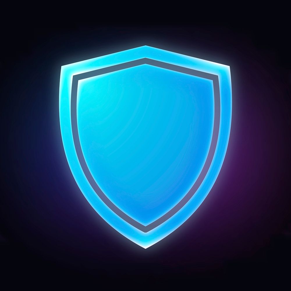 Shield, protection icon, neon glow | Premium PSD - rawpixel