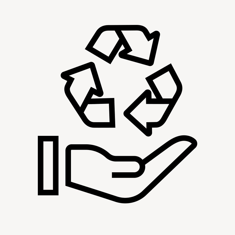 Recycle hand icon, line art | Free Photo - rawpixel